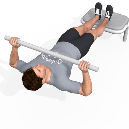 Aerobic Step Lying Pull Up Video Exercise Guide