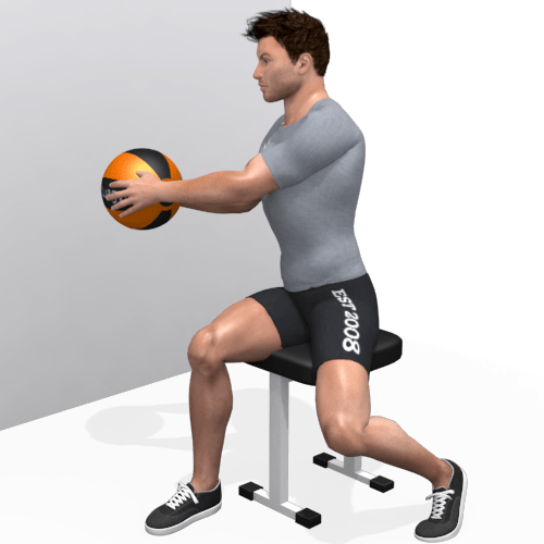 Medicine Ball Twist Throw Seated Back Video Exercise Guide