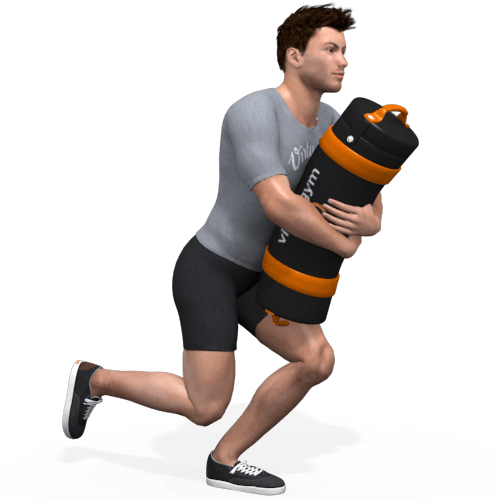 Sandbag One Leg Squat Bear Hug Video Exercise Guide