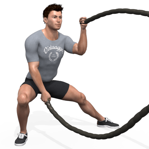 Battle Rope Lunge Lateral With Waves (alternating) Video Exercise Guide