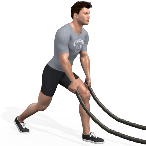 Battle Rope Split Squat With Waves Video Exercise Guide