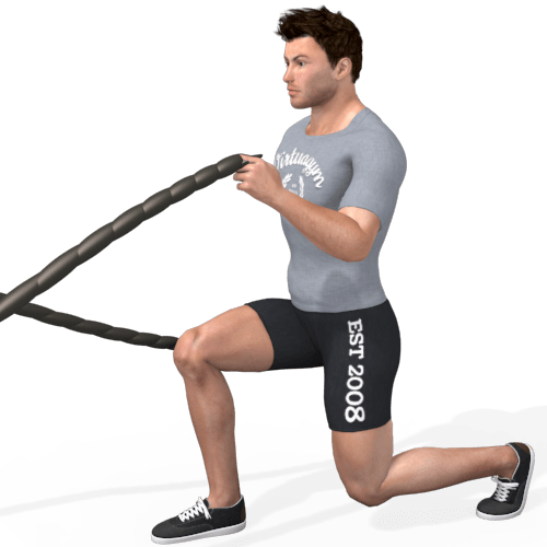 Battle Rope Reverse Lunge (alternating) Video Exercise Guide