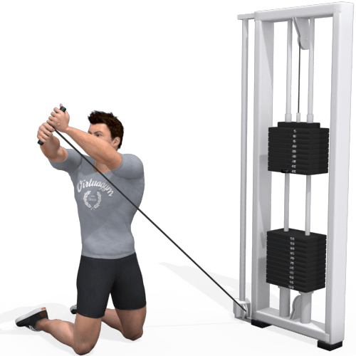 Pulley Chopper Low-high Kneeling Video Exercise Guide