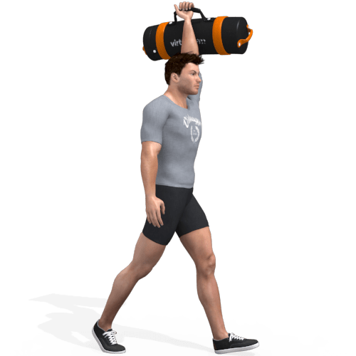 Sandbag One Arm Overhead Walk Video Exercise Guide