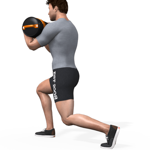 Sandbag Reverse Lunge Zercher Grip Video Exercise Guide