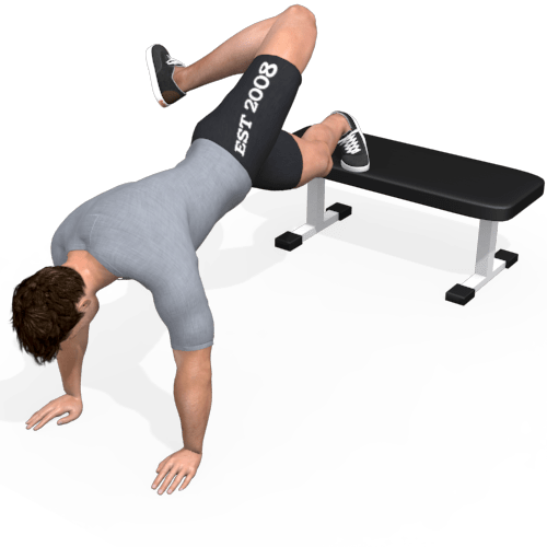 Bench Scorpion Fighter (alternating) Video Exercise Guide