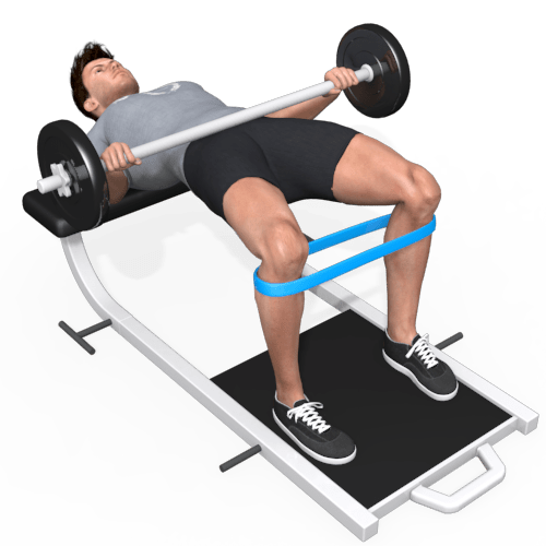 Barbell Hip Thrust Glute Band Activated Video Exercise Guide