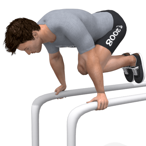 Parallel Bars Kneeled Back Swing Video Exercise Guide