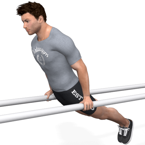 Parallel Bars Straddle Travel Video Exercise Guide