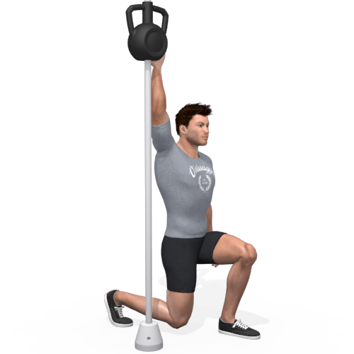 Magnetic Bell Overhead Split Squat Video Exercise Guide