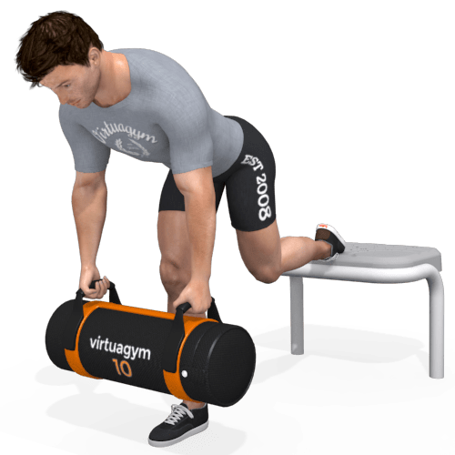 Sandbag Bulgarian Deadlift Video Exercise Guide