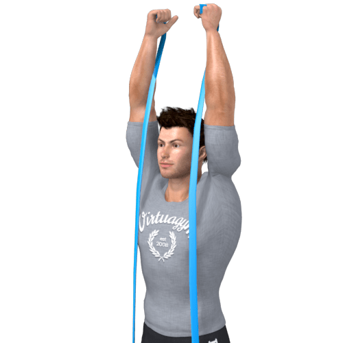 Elastics Neck Press, Standing Video Exercise Guide