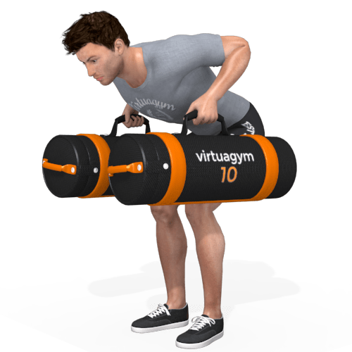 Sandbag Bent-over Row Suitcase Grip Video Exercise Guide
