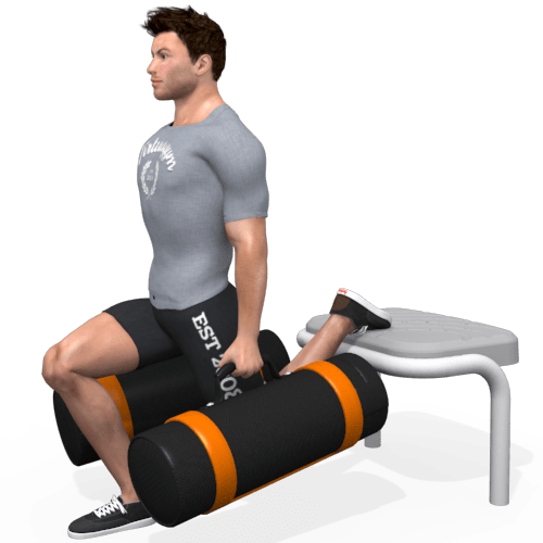 Sandbag Bulgarian Split Squat Suitcase Grip Video Exercise Guide