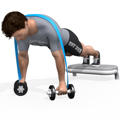Dumbbells Push-up Decline Video Exercise Guide