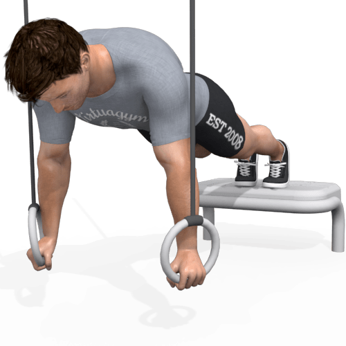 Aerobic Step Push-up Decline, Rings Video Exercise Guide