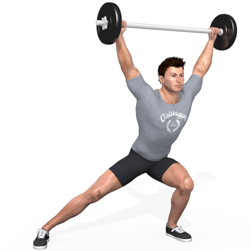 Barbell Lateral Lunge Overhead Video Exercise Guide