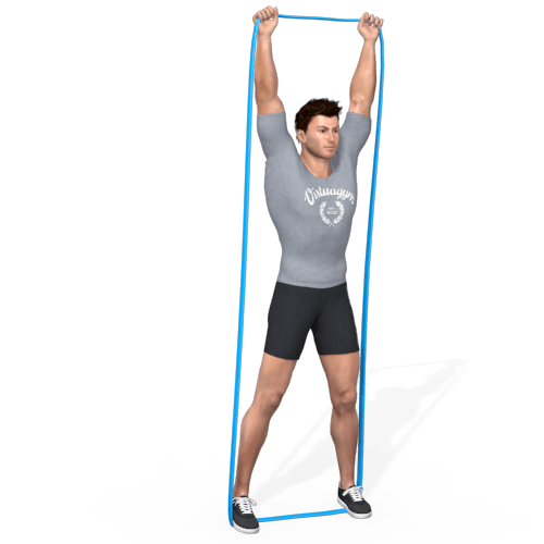 Elastics Side Step Overhead Video Exercise Guide