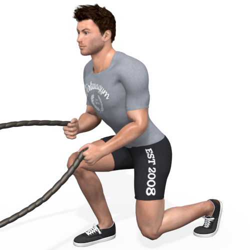 Battle Rope Standing To Kneeling With Waves Video Exercise Guide