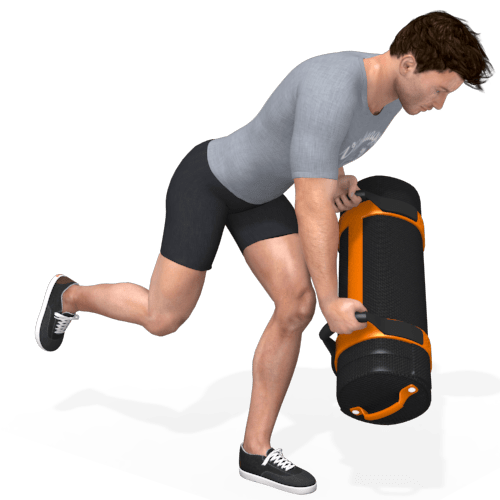 Sandbag One Arm Bent-over Row Single Leg Video Exercise Guide