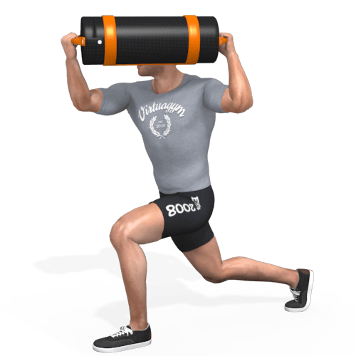 Sandbag Lunge Diagonal Press Video Exercise Guide