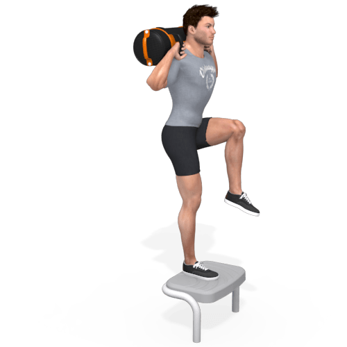 Aerobic Step Step Up High Knee Video Exercise Guide