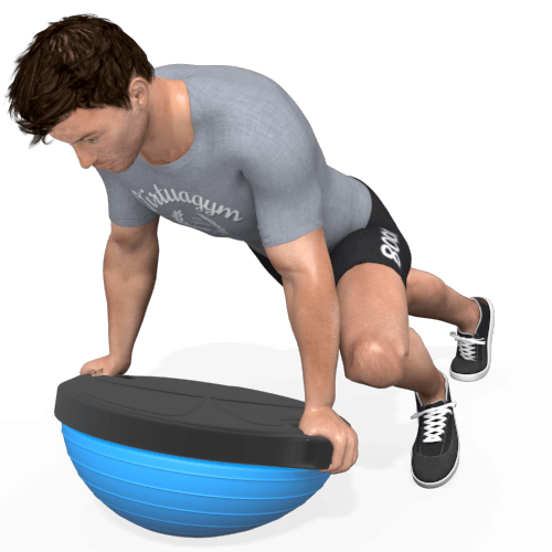 Bosu Push-up Knee To Elbow Video Exercise Guide