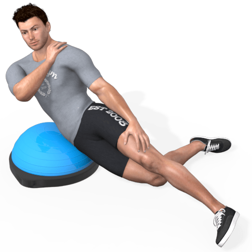 Bosu Side Crunch Knee Tap Video Exercise Guide