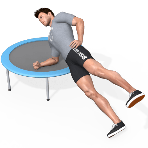 Trampoline Side Plank Leg Abduction Video Exercise Guide