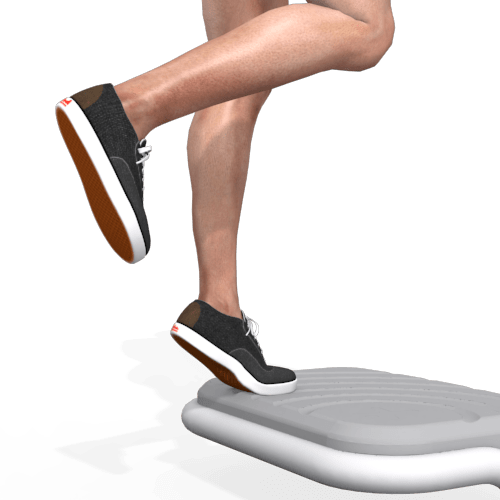 Aerobic Step Calf Raise Eccentric Two Up Video Exercise Guide