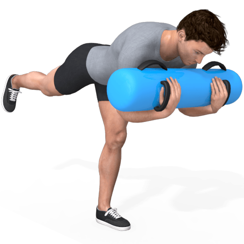 Aquabag One Leg Deadlift Zercher Grip Video Exercise Guide