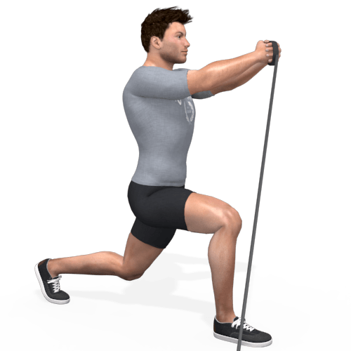 Pulley Pallof Pull/push Split Squat Position Close Video Exercise Guide