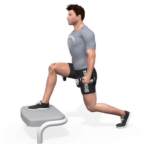 Aerobic Step Reverse Lunge (alternating) Video Exercise Guide