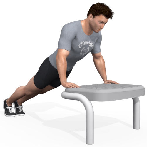 Aerobic Step Push-up Incline Video Exercise Guide