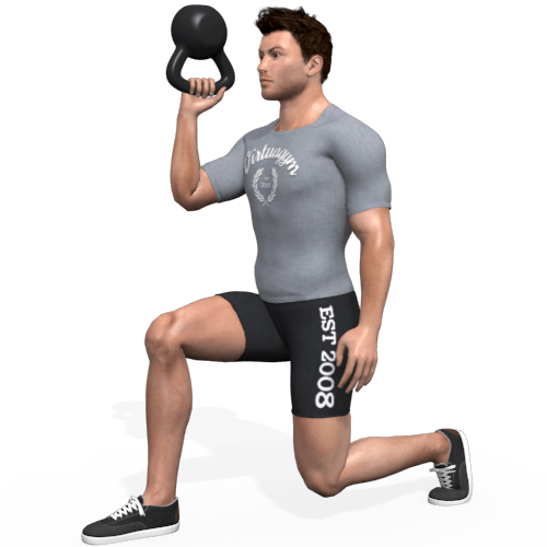 Kettlebell Lunge Walk Bottom Up Video Exercise Guide