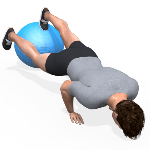 Exercise Ball Push-up Foot On Video Exercise Guide