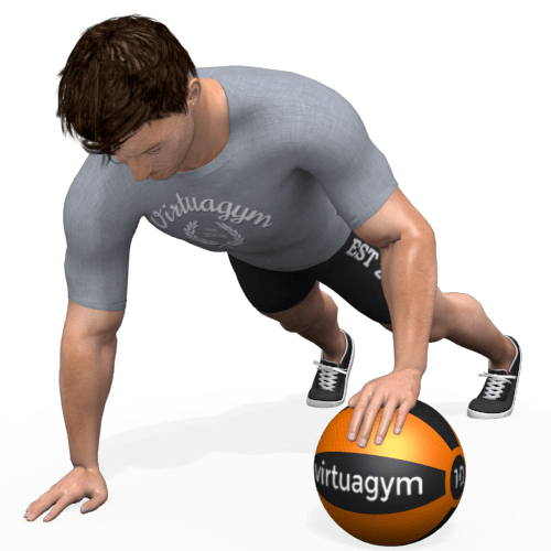 Medicine Ball Push-up Alternating Video Exercise Guide Medicine Ball Push-up Alternating Video Exercise Guide