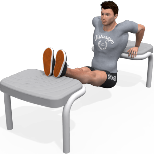 Aerobic Step Triceps Dip Horizontal Video Exercise Guide