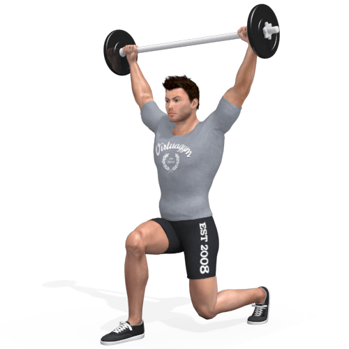 Barbell Overhead Reverse Lunge Video Exercise Guide