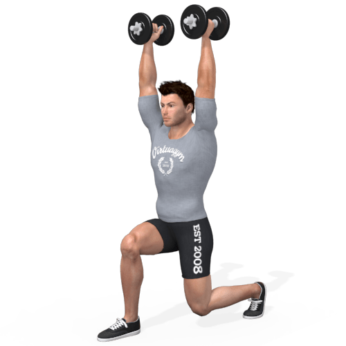 Dumbbells Overhead Reverse Lunge (alternating)rnat. Video Exercise Guide
