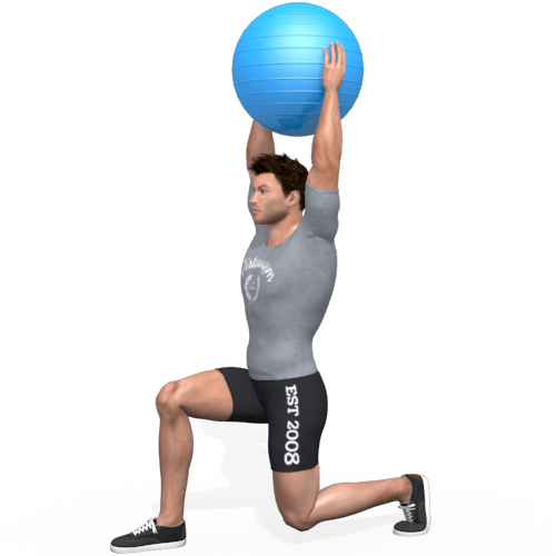 Exercise Ball Overhead Lunge Video Exercise Guide