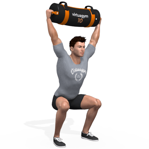 Sandbag Overhead Squat Video Exercise Guide