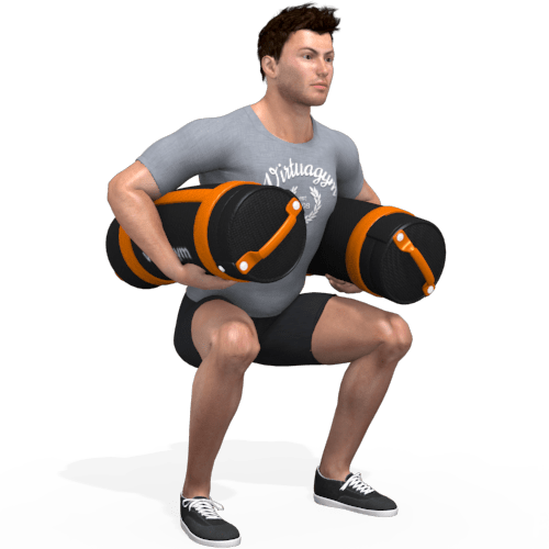 Sandbag Squat Double Headlock Video Exercise Guide