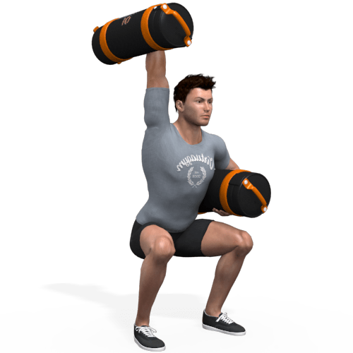 Sandbag Squat Headlock And Overhead Video Exercise Guide