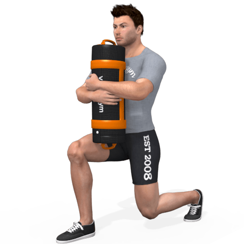 Sandbag Bear Hug Reverse Lunge Video Exercise Guide
