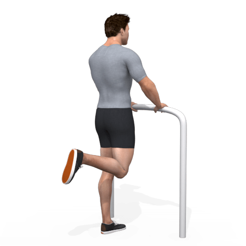 Parallel Bars Hamstring Curl Assisted Standing Video Exercise Guide