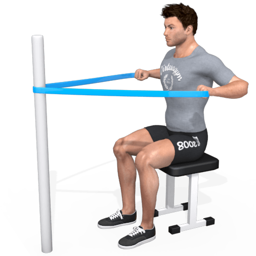 Resistance Band Horizontal Row Seated Video Exercise Guide