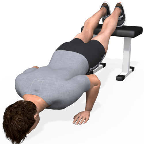 Aerobic Step Push-up Decline Video Exercise Guide