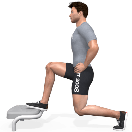 Aerobic Step Split Squat Video Exercise Guide